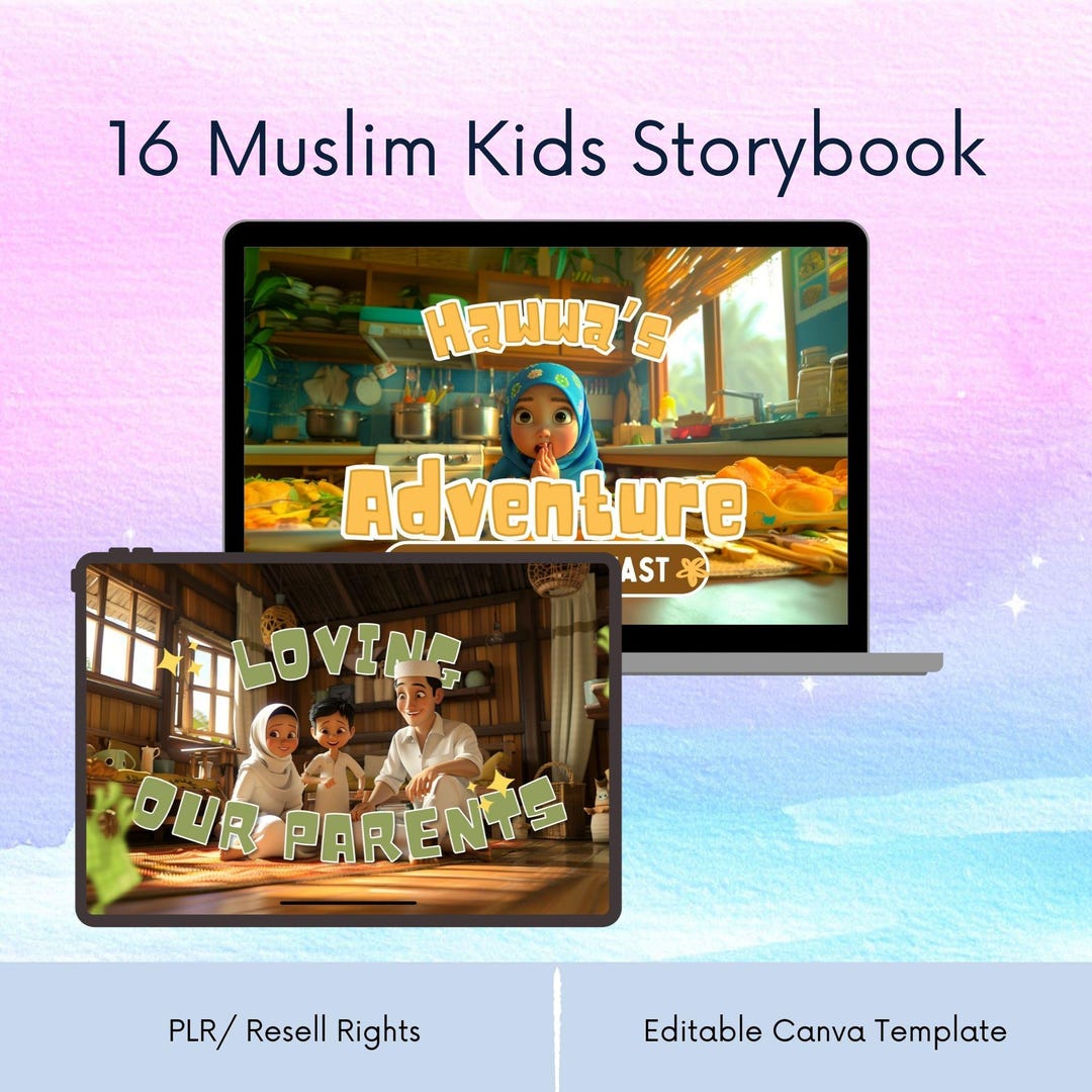 Muslim Kids Animated Storybook Canva Templates | Islamic Stories (PLR ...