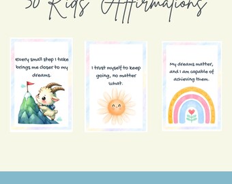 Kids' Affirmation Cards: Watercolor Animal Designs (printable PDF) - Etsy
