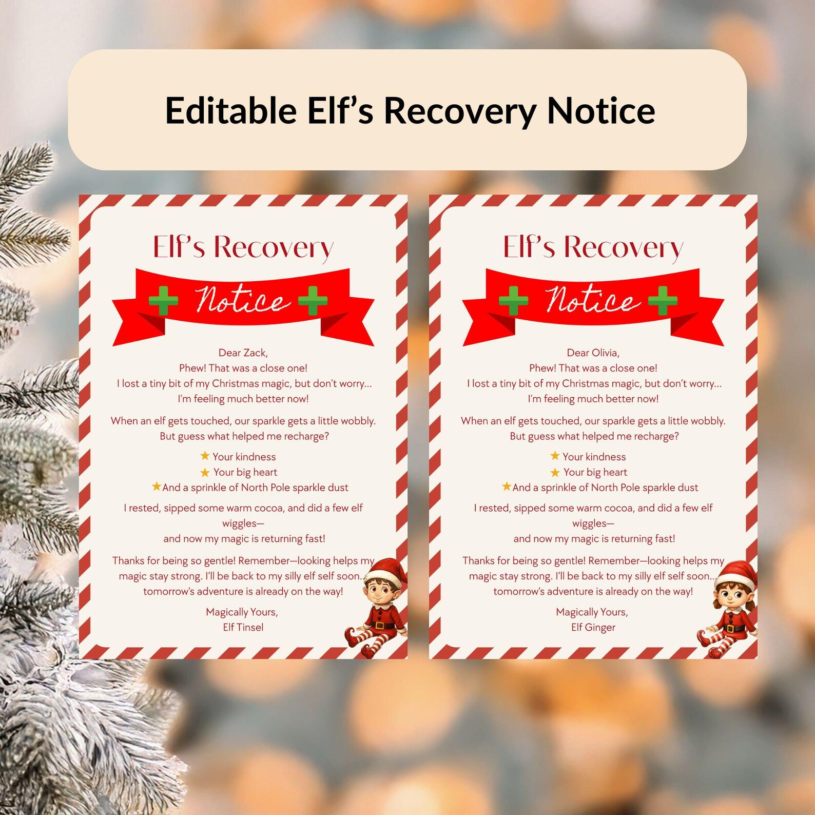 Editable Christmas Elf Kit | Letters, Certificates (canva) - Etsy