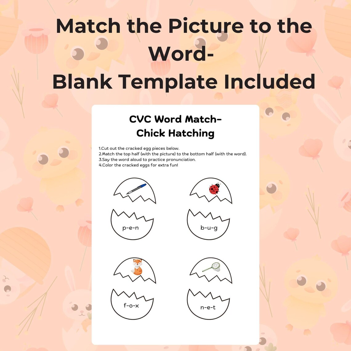 Easter Sight Word Activity Printable, Preschool Easter Tracing and ...