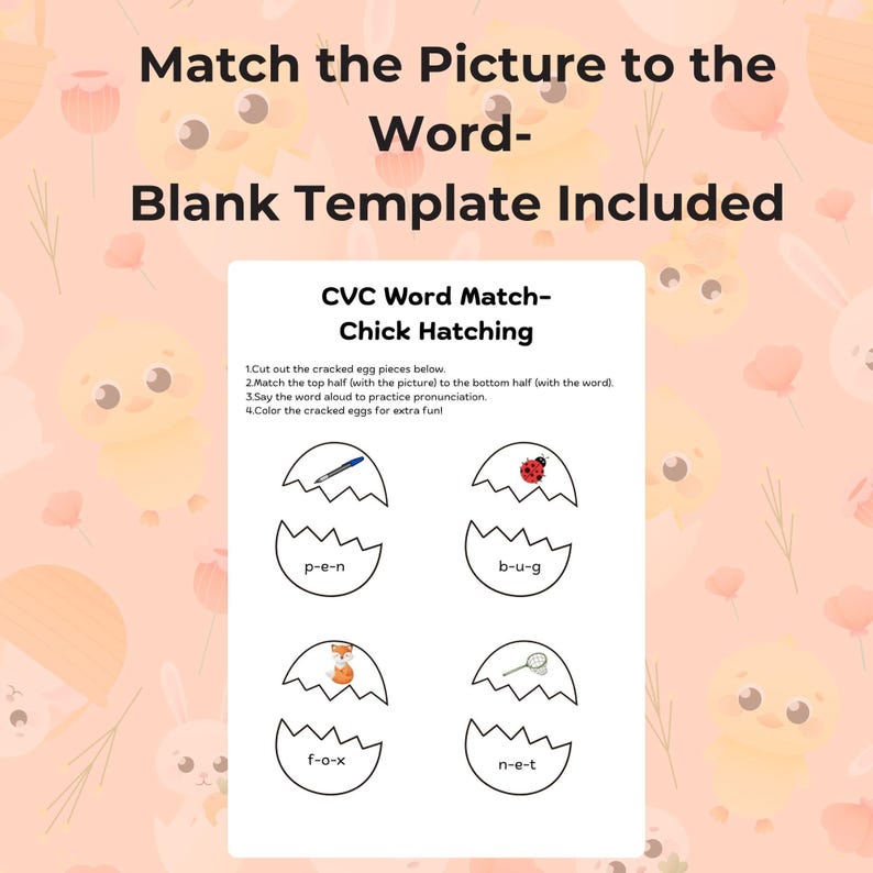 Easter Sight Word Activity Printable, Preschool Easter Tracing and ...