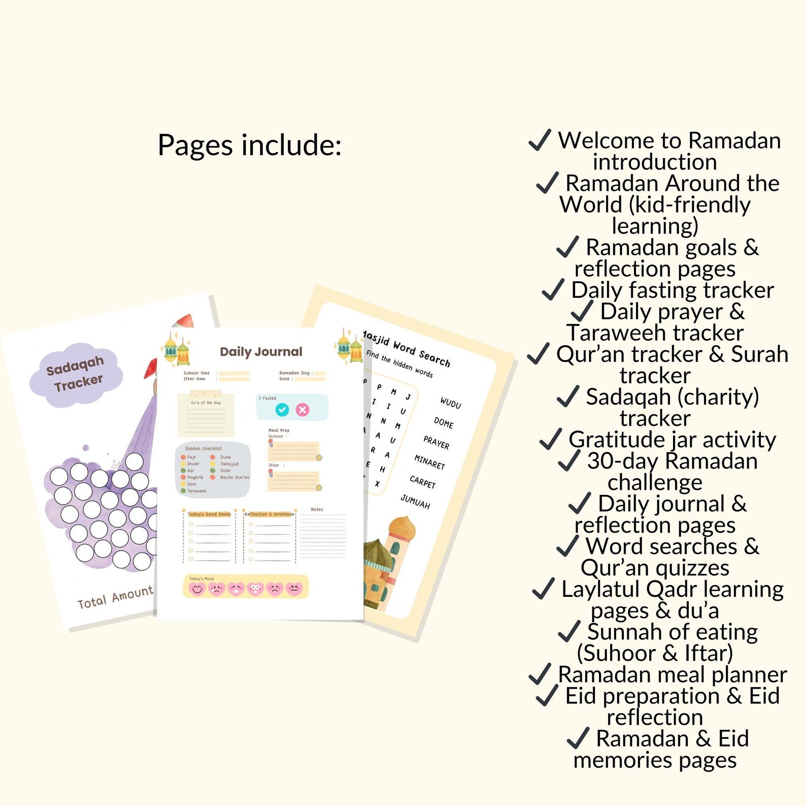 Ramadan Journal for Kids Printable PDF | 43 Page Islamic Activity ...