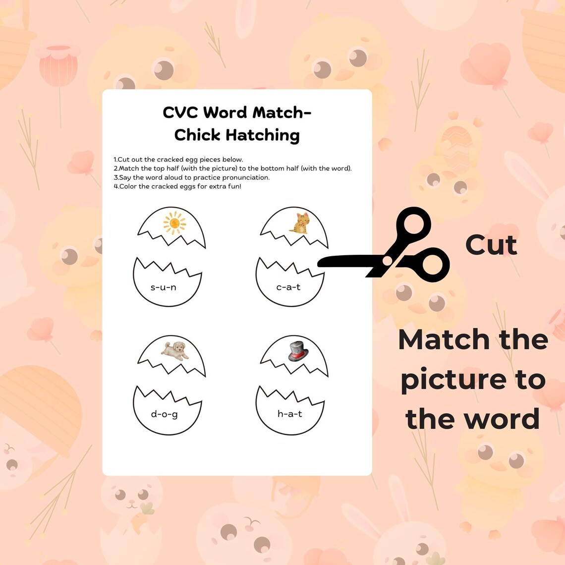 Easter Sight Word Activity Printable, Preschool Easter Tracing and ...