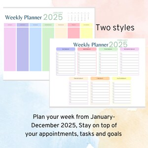 Printable Weekly Planner Calendar 2025, Planner for Moms, Home ...
