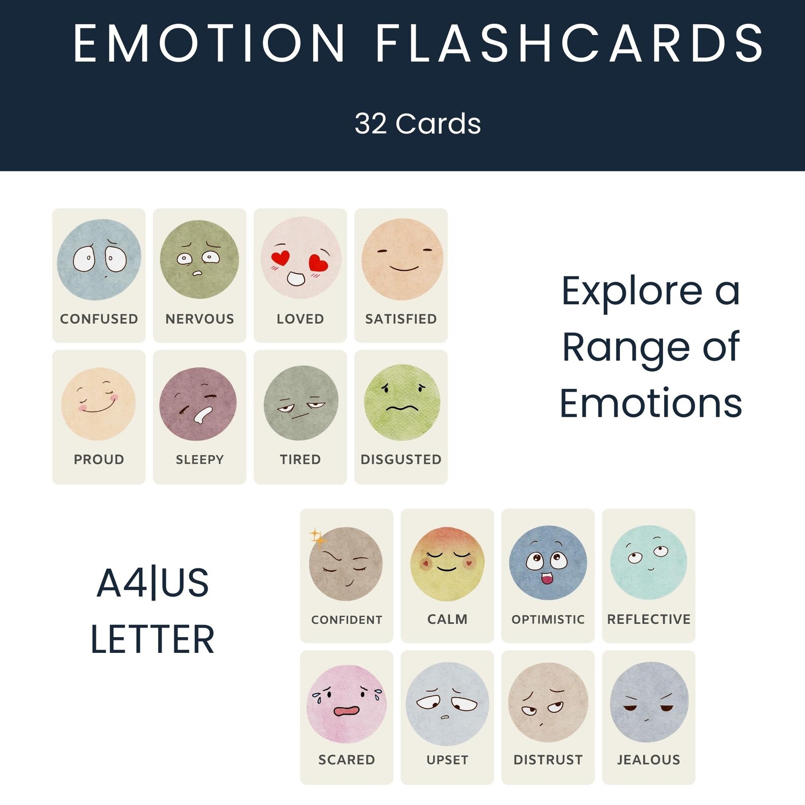 Emotion Flashcards & Playdough Mat Bundle: Feelings Check-in (printable ...