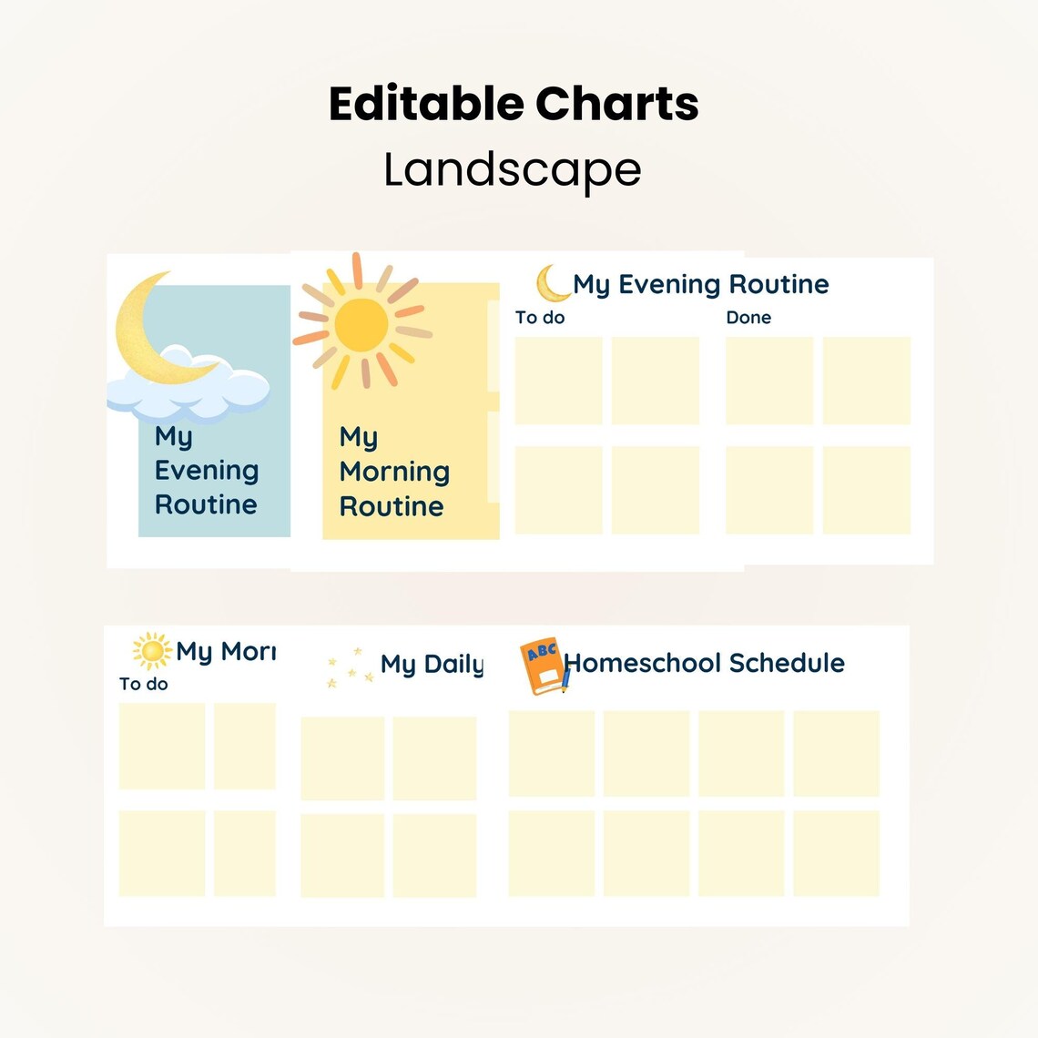 Editable Daily Routine Cards for Kids, Printable Chore Chart for Kids ...