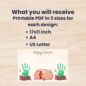 Happy Camper Handprint Craft, Camping Craft for Kids, Summer Preschool ...