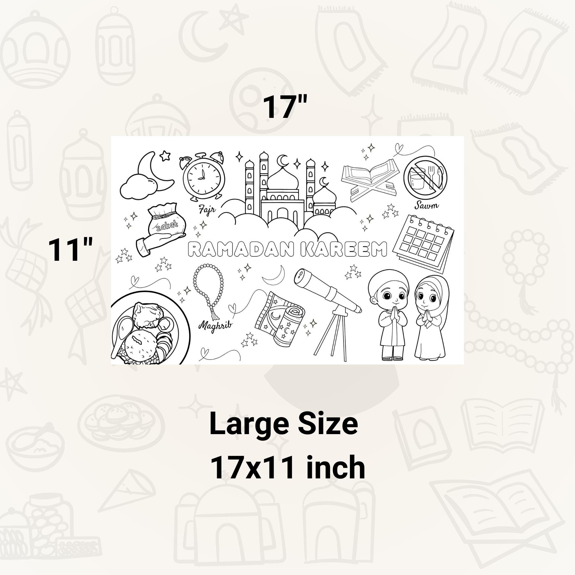 Printable Ramadan Activity Placemat for Kids, Islamic Mealtime Activity ...