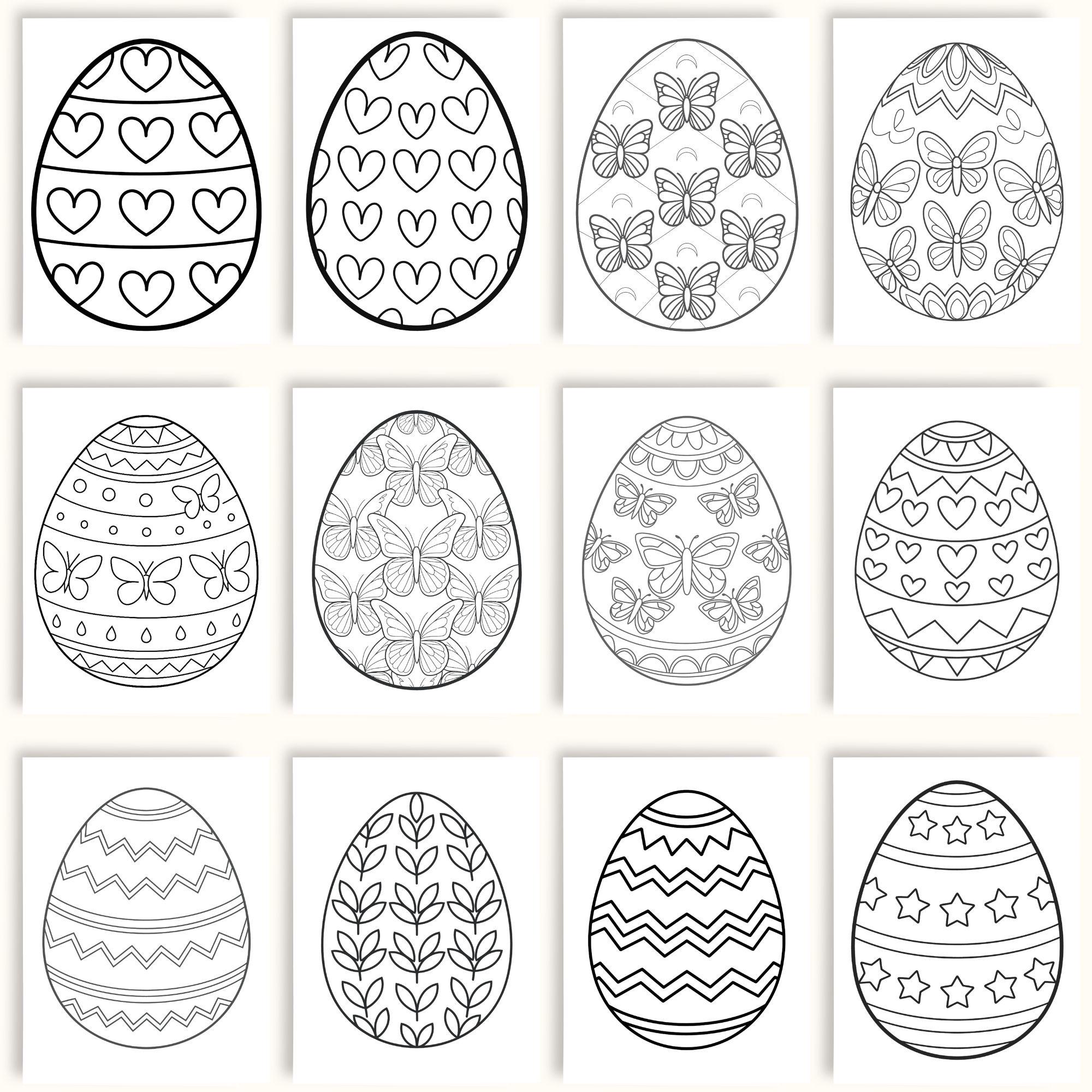 Easter Egg Coloring Pages | 80 Spring Designs, Kids & Adults (PDF/JPG ...