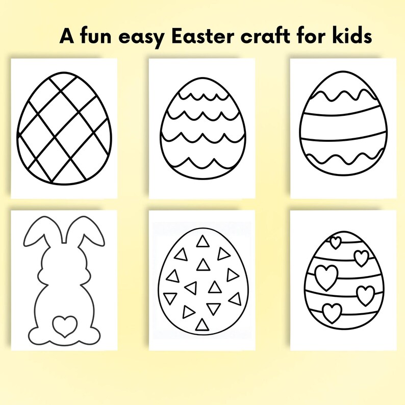 Easter Bunny Torn Paper Craft | Kids Activity, Egg Templates (instant ...