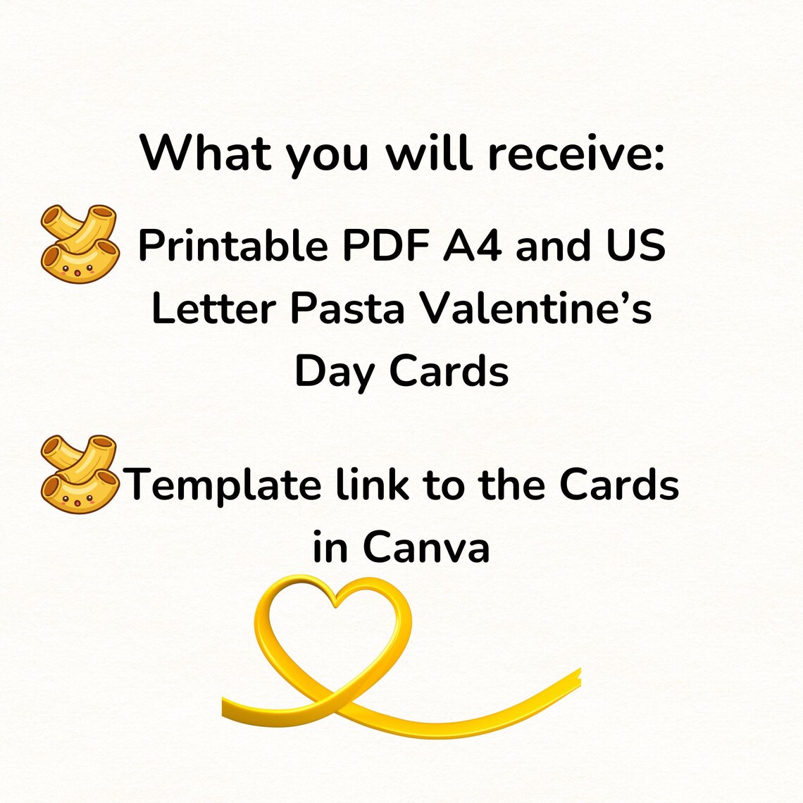 Editable Pasta Valentine’s Day Cards for Kids, Canva Template ...