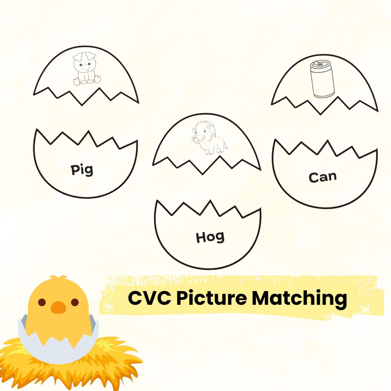 Printable CVC Word Matching Activity for Early Learners-phonics Games ...
