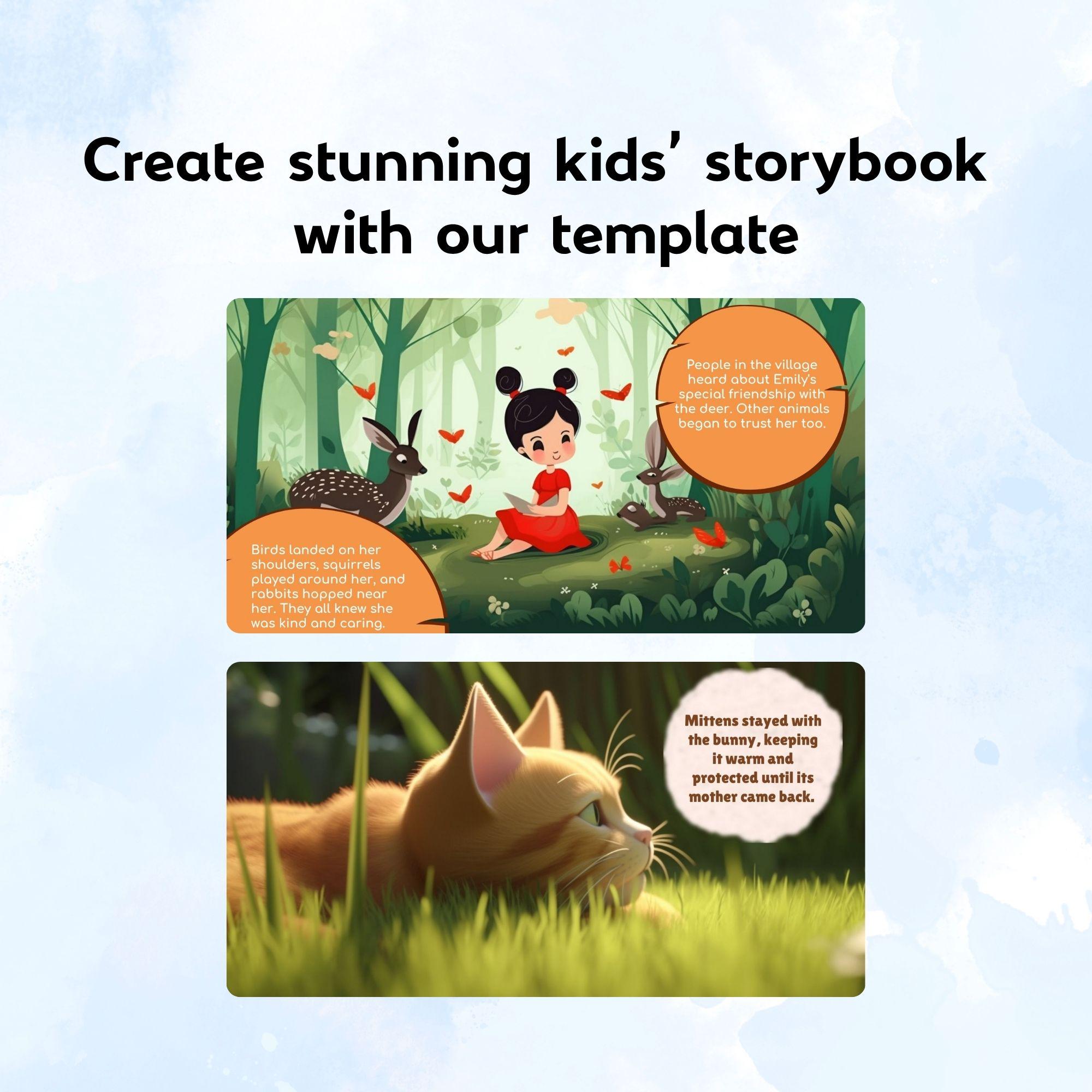 75 Editable Kids Storybook Powerpoint Templates, Children's Book PLR ...