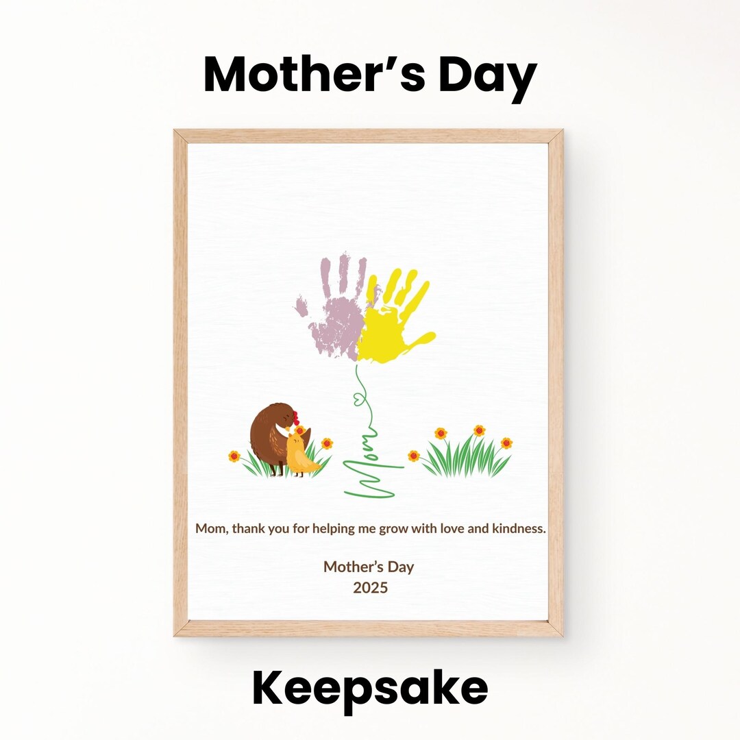 Printable Mother's Day Handprint Keepsake, Mom or Mum Version, DIY ...
