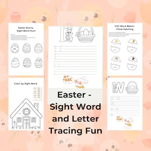 Easter Sight Word Activity Printable, Preschool Easter Tracing and ...