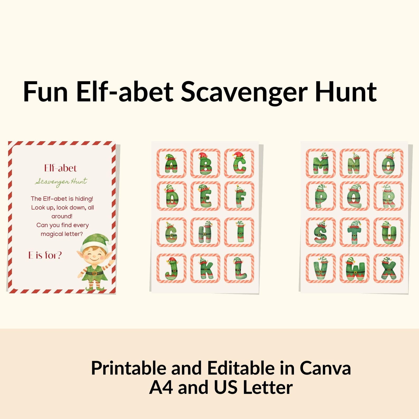 Editable Christmas Elf Kit | Letters, Certificates (canva) - Etsy