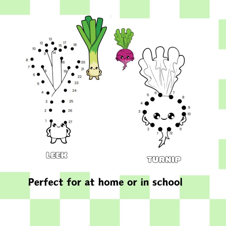20 Connect the Dots Vegetables Coloring Pages, Easy Coloring for Kids ...