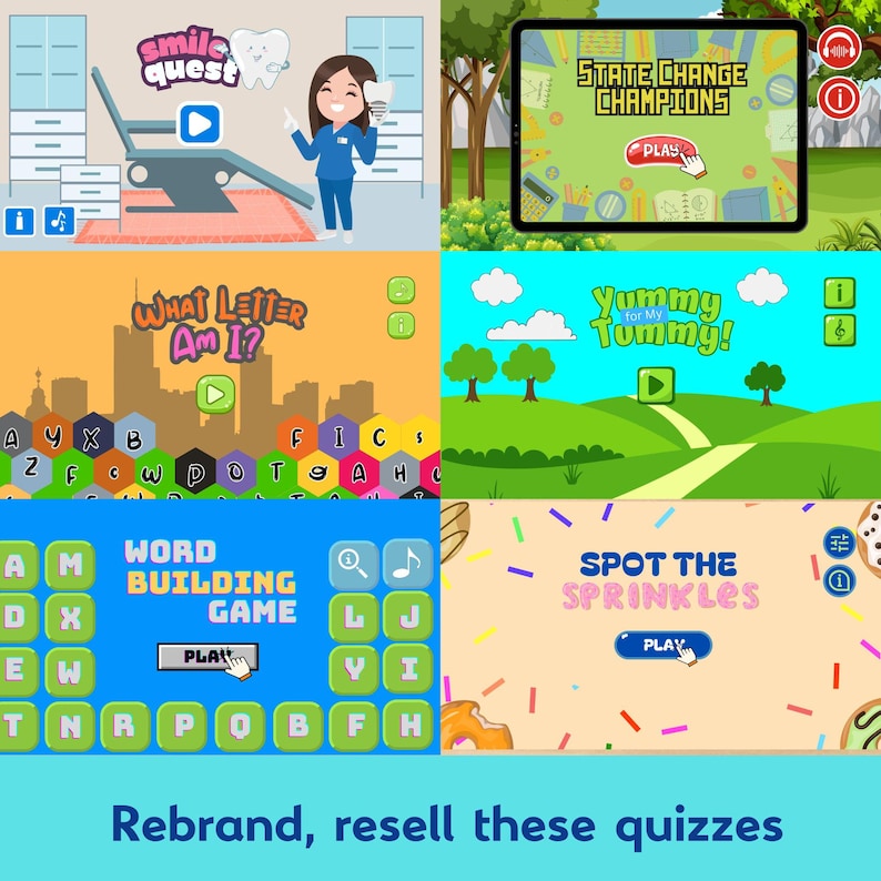 30 Editable Games Quizzes for Kids, Interactive Learning Canva Digital ...