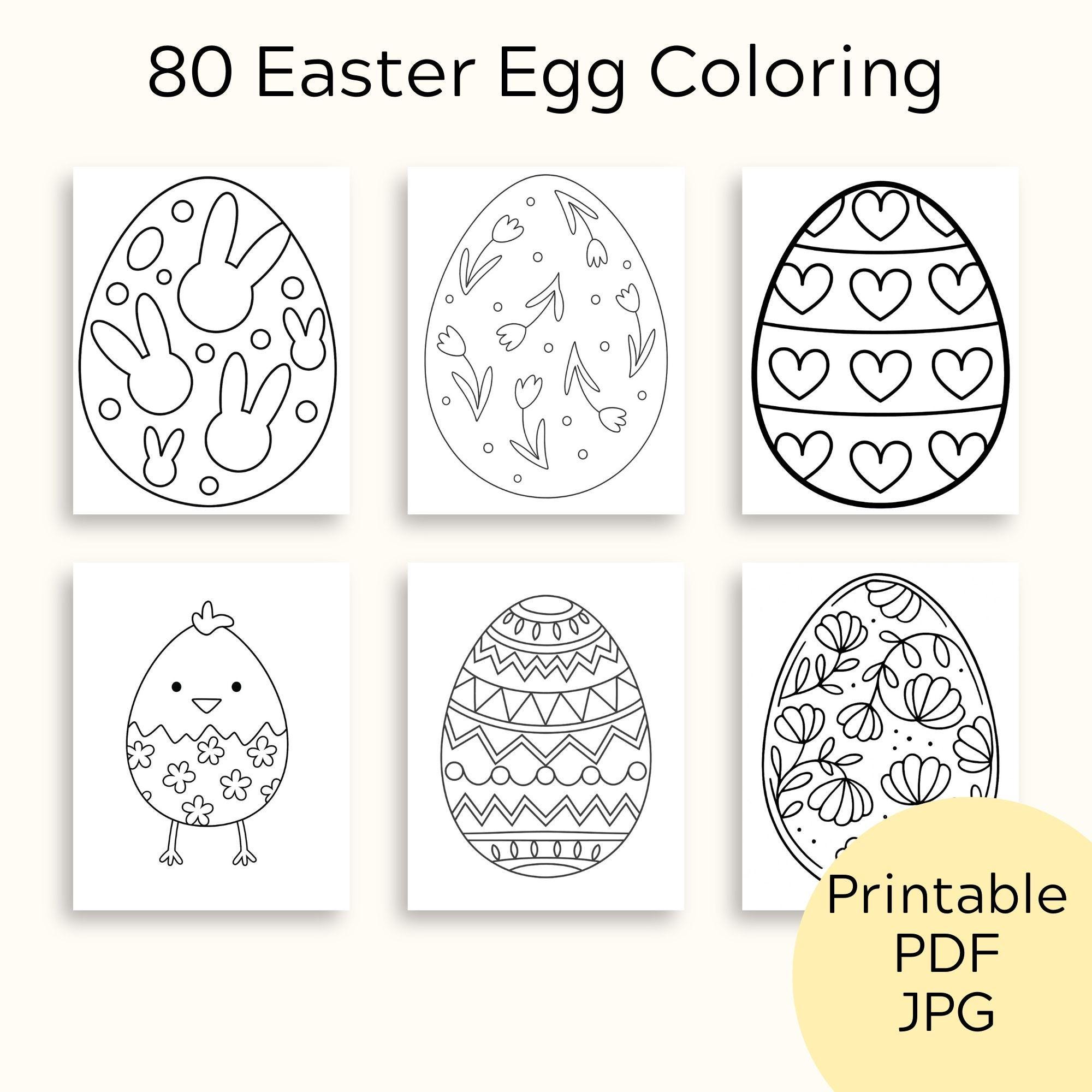 Easter Egg Coloring Pages | 80 Spring Designs, Kids & Adults (PDF/JPG ...