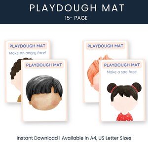 Emotion Flashcards and Playdough Mat Bundle, Emotion Activity Pack for ...