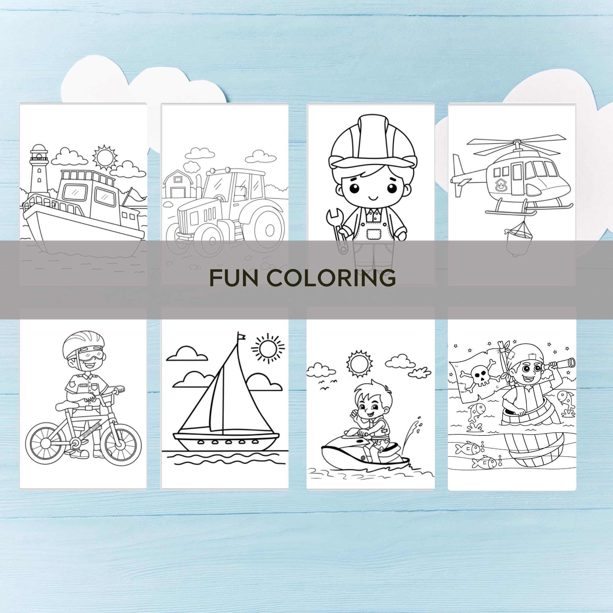 Printable Coloring Book for Boys, Printable Coloring Pages, Kids ...
