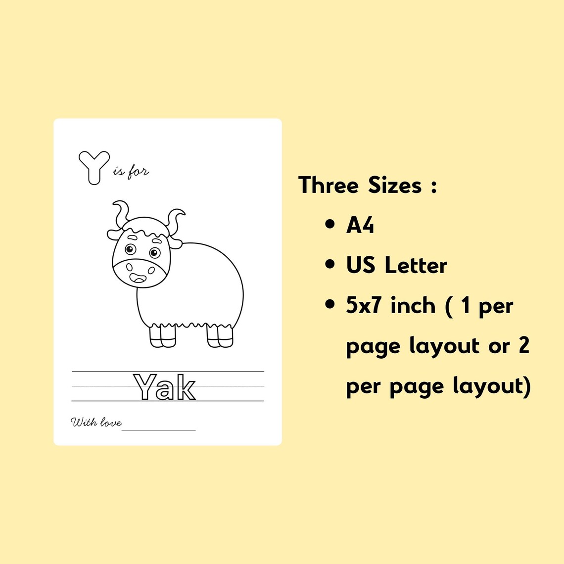 Printable Baby’s First ABC Coloring Book, A to Z Baby Shower Activity ...