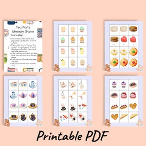 Printable Tea Party Matching Game for Kids, Tea Party Color Matching ...
