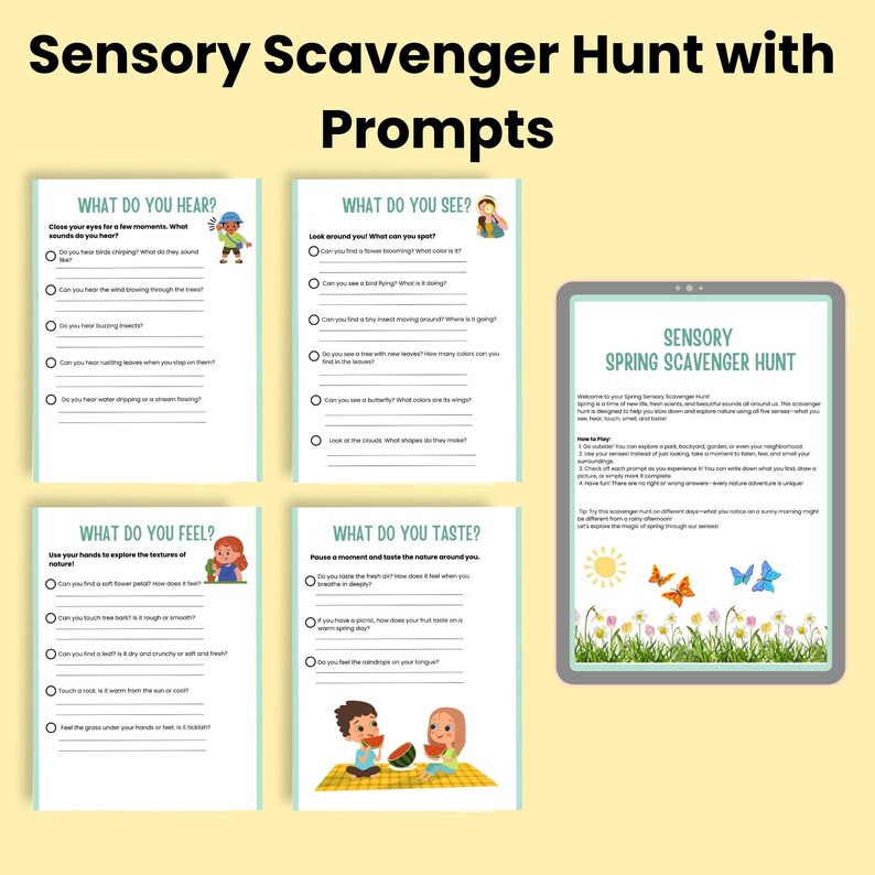 Spring Scavenger Hunt Printable for Kids, Nature Scavenger Hunt ...