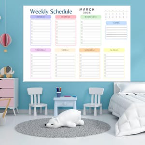 Printable Kids Dated Weekly Schedule and Monthly Planner 2025 ...