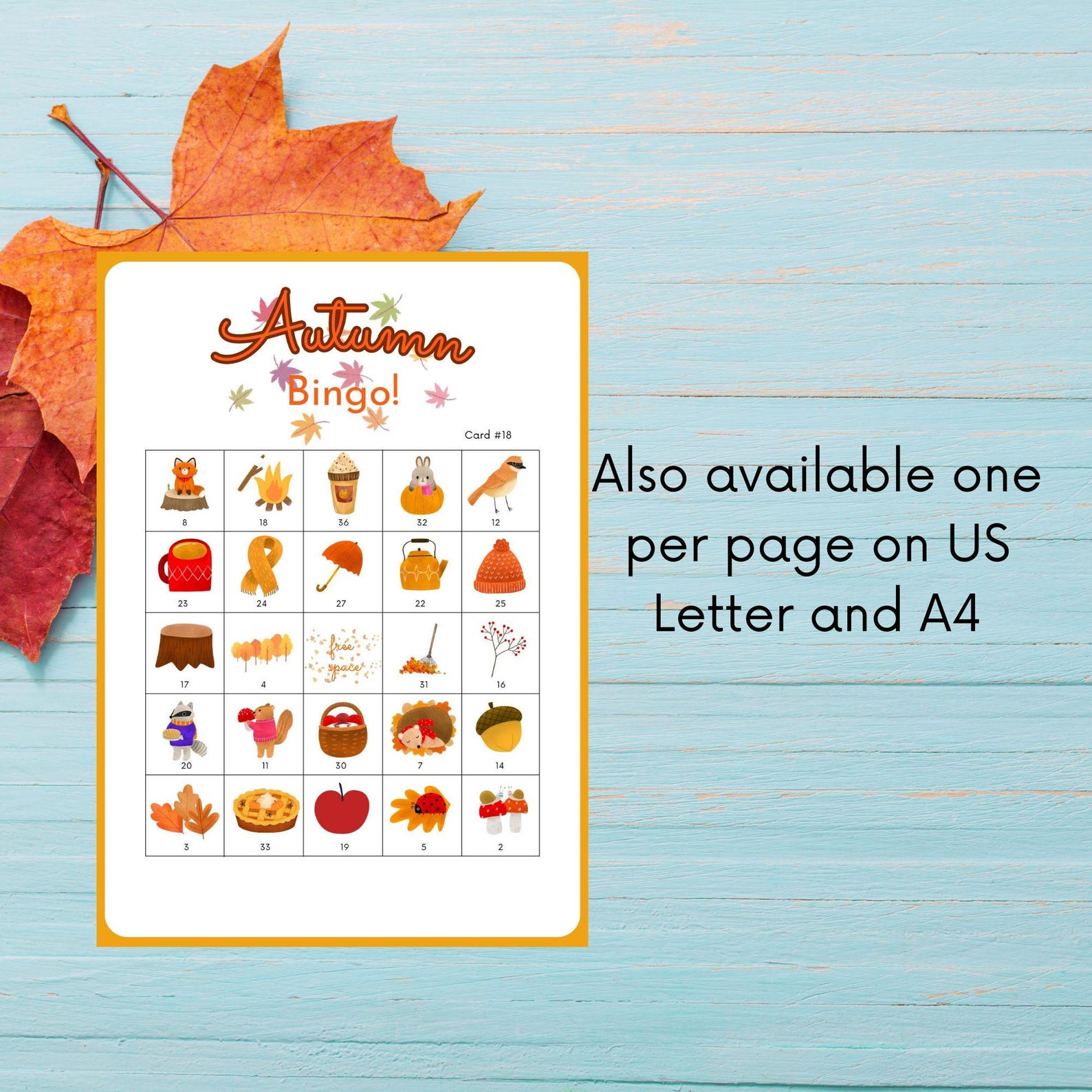 Autumn Bingo Printable Game | Fall Bingo Cards for Kids & Adults ...