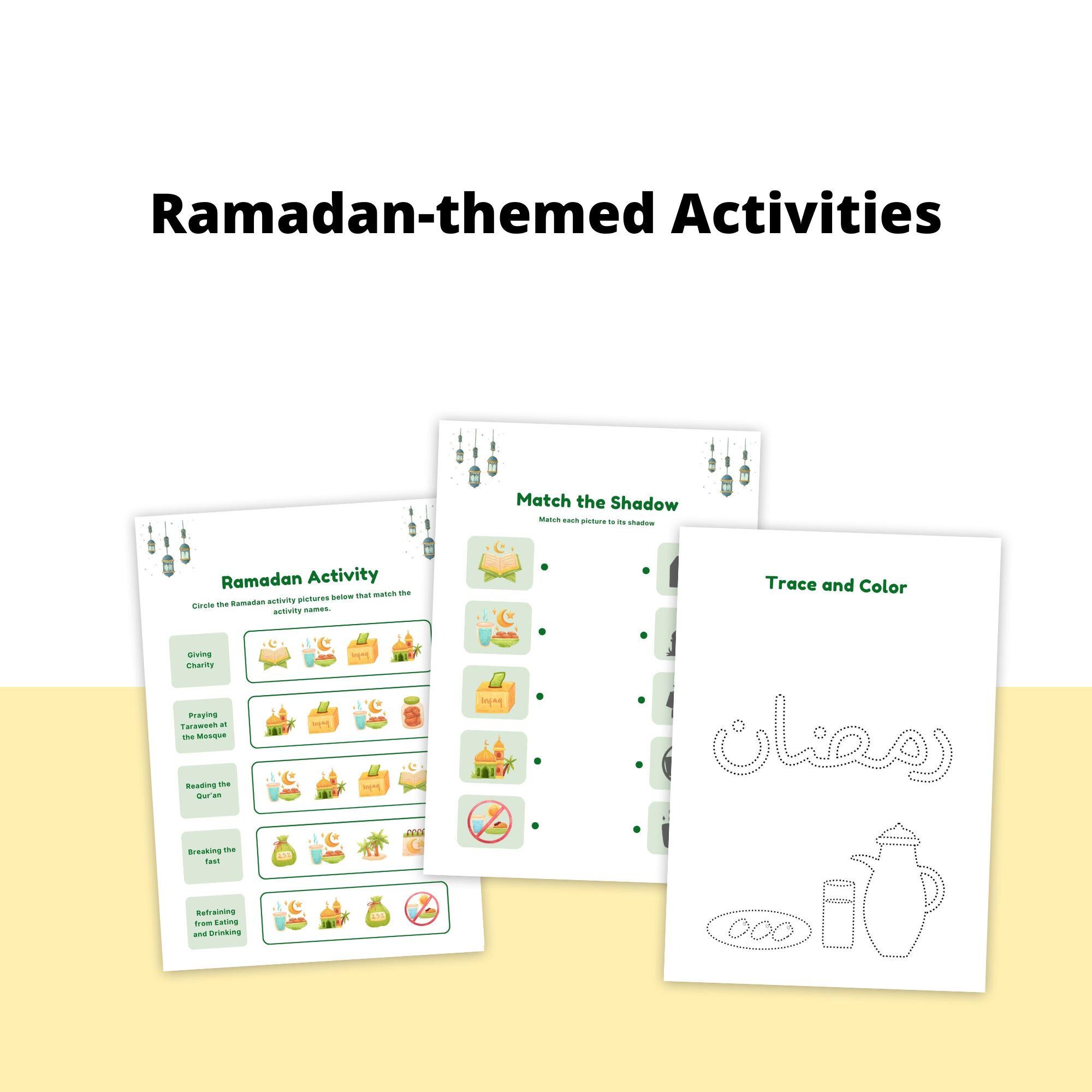Ramadan Activity Book for Kids | Islamic Printable Worksheets | Arabic ...