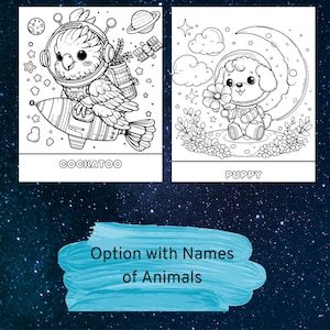 Animals in Space Printable Coloring Pages, Intergalactic Coloring Book ...