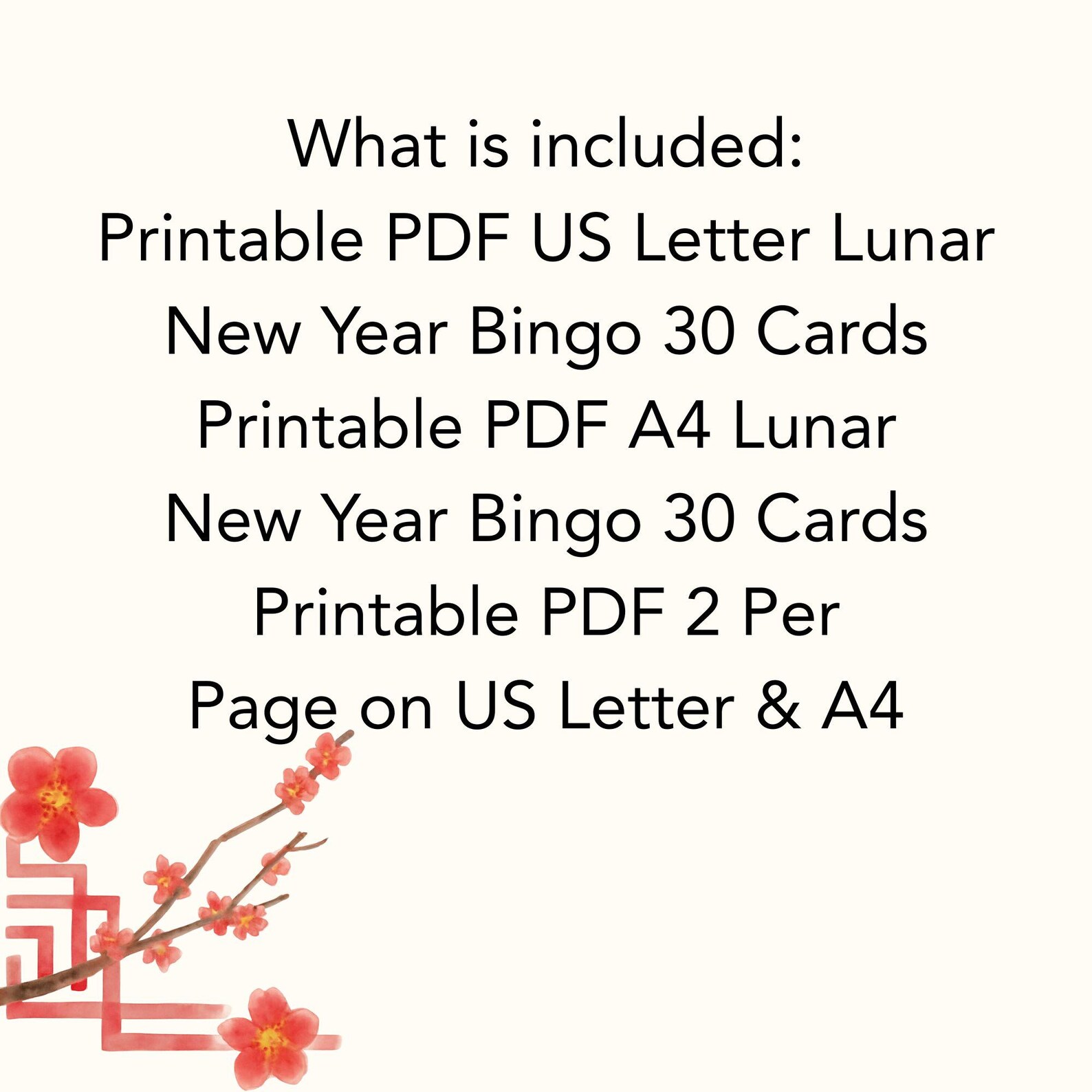 Lunar New Year Bingo Cards for Kids | Chinese New Year Bingo Game | 30 ...