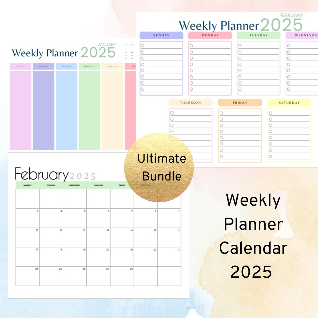 Printable Weekly Planner Calendar 2025, Planner for Moms, Home ...