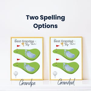 Father's Day Golf Handprint Art, Best Grandpa Grandad by Par Handprint ...