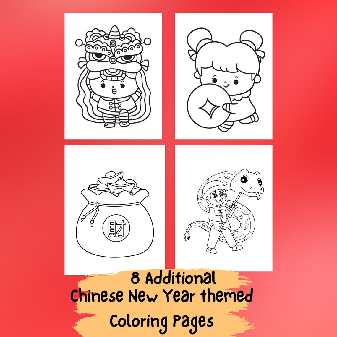 Chinese Zodiac Animals Coloring Pages, Lunar New Year Printables ...