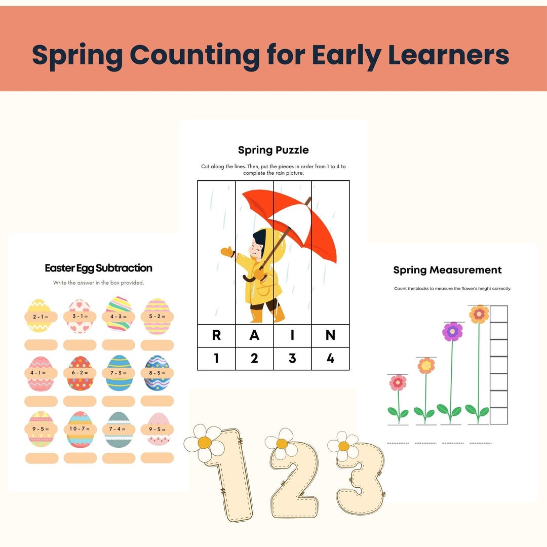 Spring Counting Activities for Preschoolers, Easter-themed Addition and ...