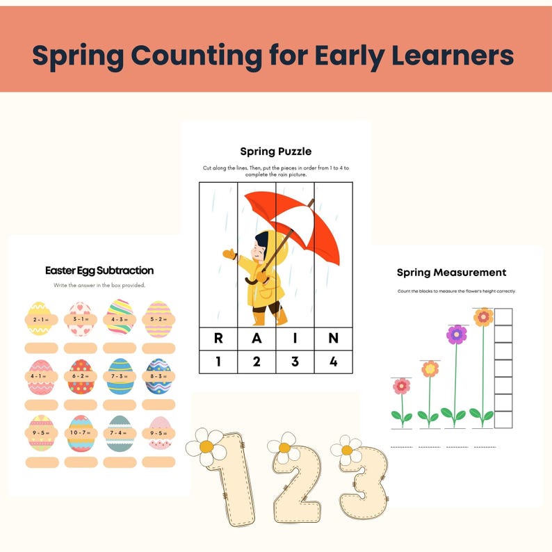 Spring Counting Activities for Preschoolers, Easter-themed Addition and ...