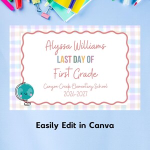Back to School Sign Template| First Day & Last Day of School Photo Prop ...