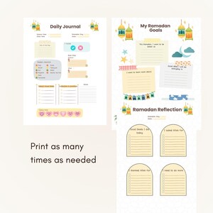 Printable Ramadan Journal for Kids, Ramadan Fasting and Prayer Journal ...