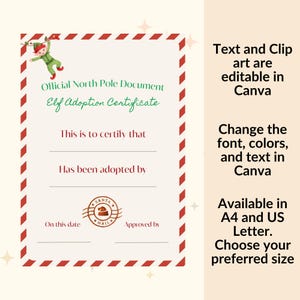 Editable Christmas Elf Kit | Letters, Certificates (canva) - Etsy