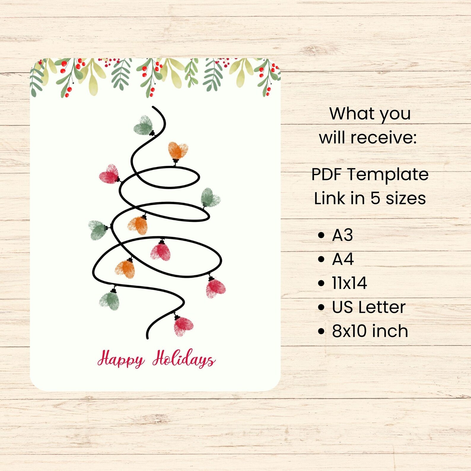 Christmas Lights Teacher Appreciation Fingerprint Art| Canva Editable ...