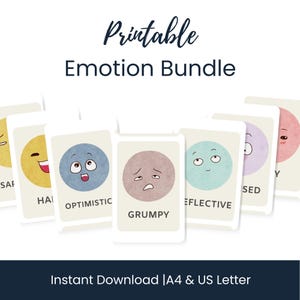 Emotion Flashcards and Playdough Mat Bundle, Emotion Activity Pack for ...