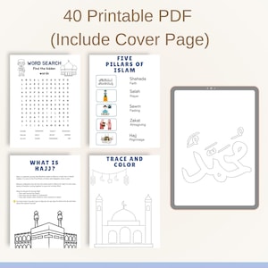 Islamic Activity Book for Kids, Ramadan Printable, Arabic Alphabet ...