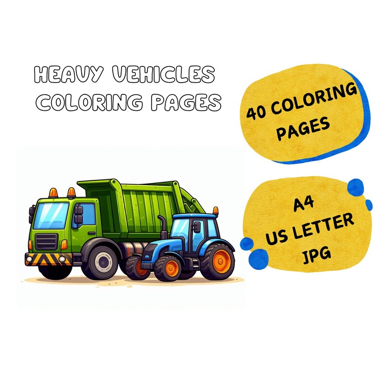 40 Construction Truck Coloring Pages, Early Learner, STEM Learning for ...