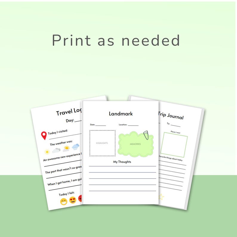 Printable Road Trip Journal for Kids, Printable Travel Activity Book ...