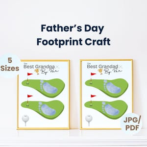 Father's Day Golf Handprint Art, Best Grandpa Grandad by Par Handprint ...