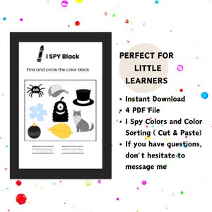 I Spy Colors and Color Sorting Activity Game for Preschool, Color ...