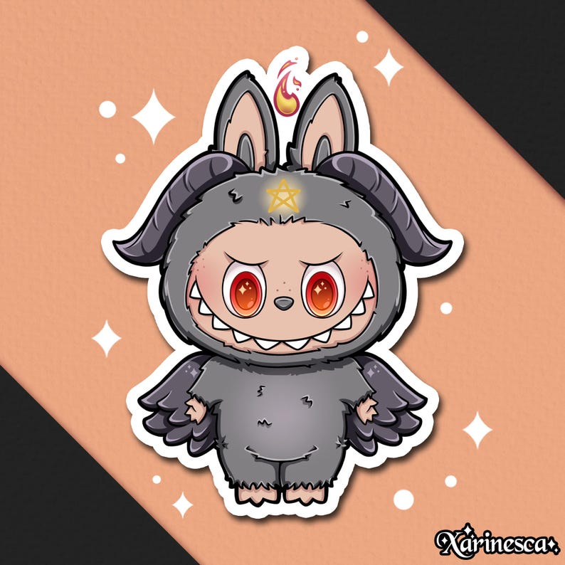 Labubu Spooky Vinyl Weatherproof Sticker // Baphomet // Witch ...