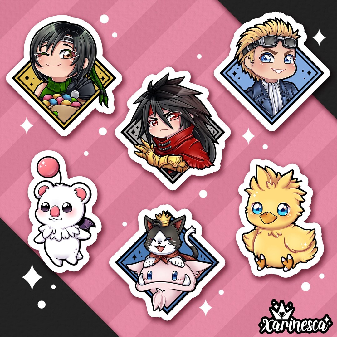 FF7 Chibi Vinyl Weatherproof Sticker // Yuffie // Vincent // Cid ...